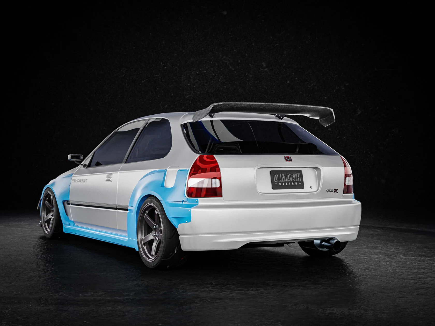 Full FENDERIST SPEC S Set WIDE BODY KIT Honda Civic COUPE 98-00 ...